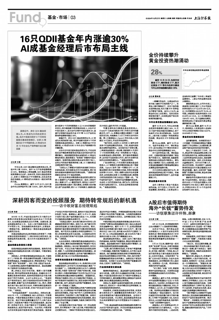 16只QDII基金年内涨逾30% AI成基金经理后市布局主线