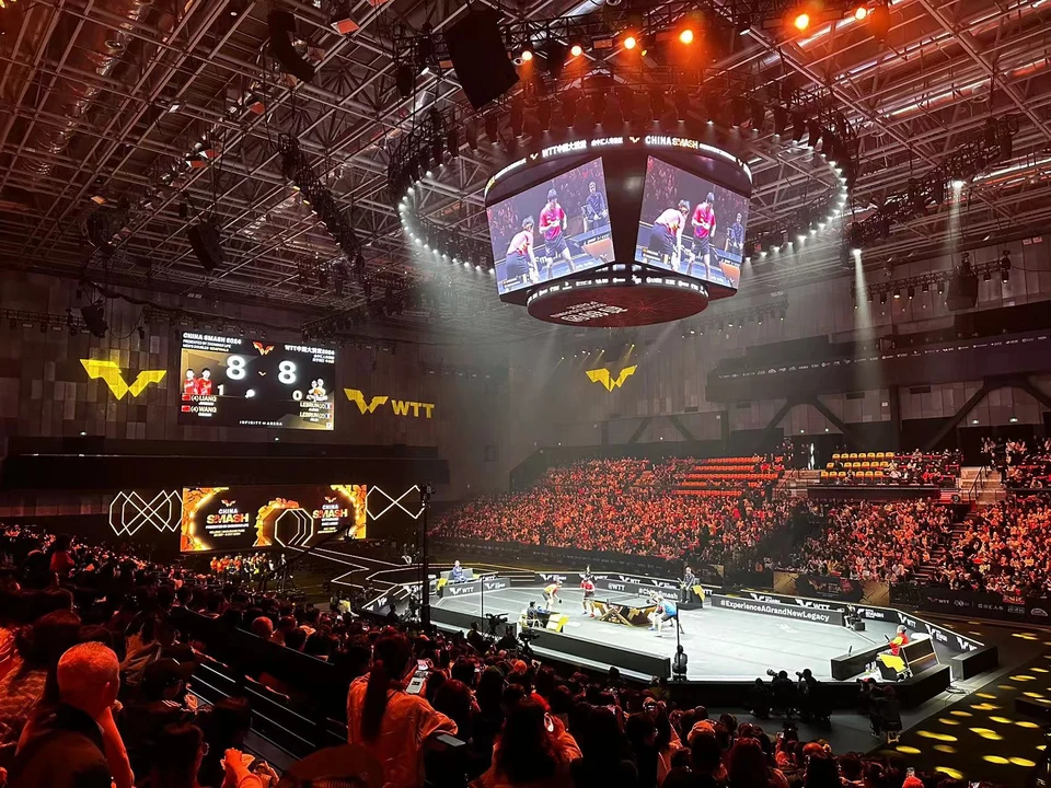 中外运动员点赞的WTT赛场，“冰乒转换”活力无限