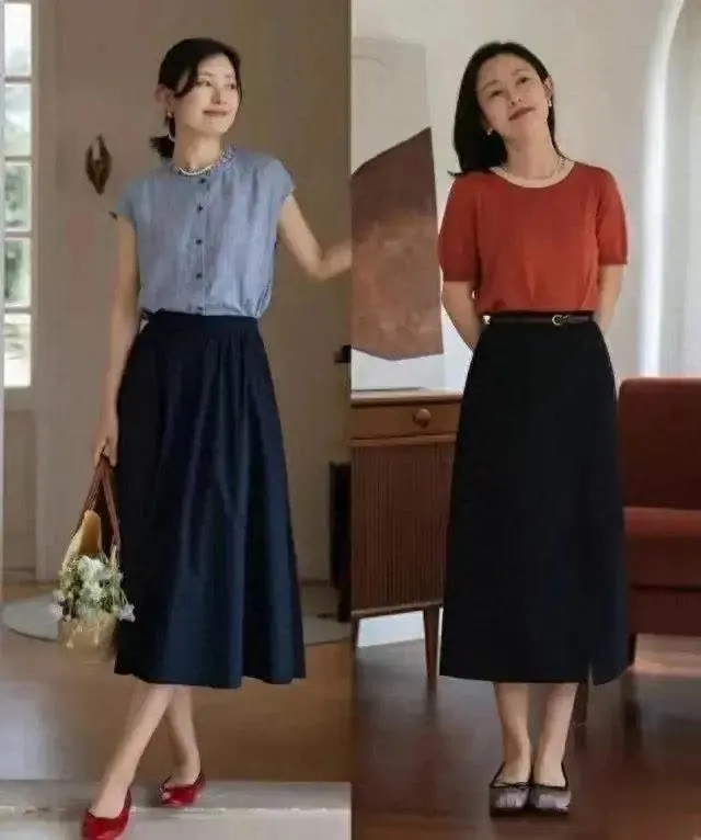 等你老了，就该这么打扮：裙过膝、不花哨不紧身，优雅得体还减龄